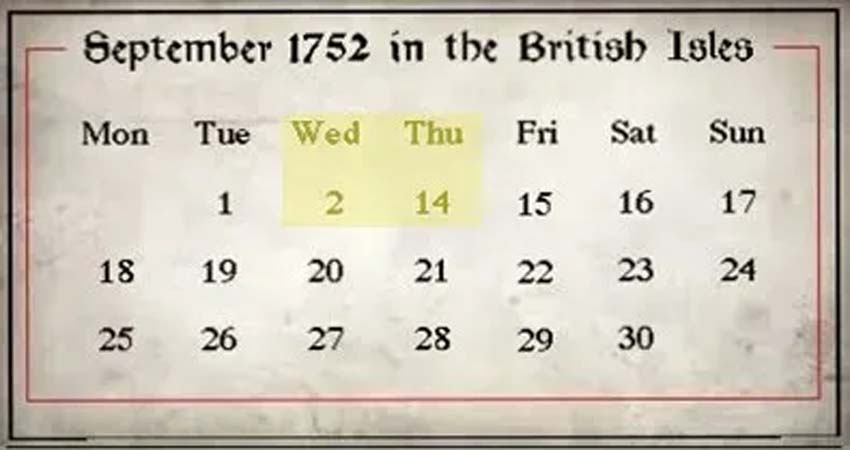 क्या सच में साल 1752 के कैलेंडर से गायब हुए थे 11 दिन?
